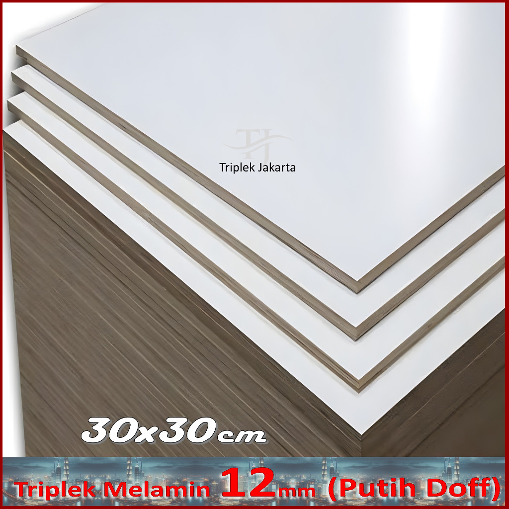 Jual Triplek Melamin 12mm 30x30 cm Triplek Putih Doff 1 Muka 30 x 30 cm ...
