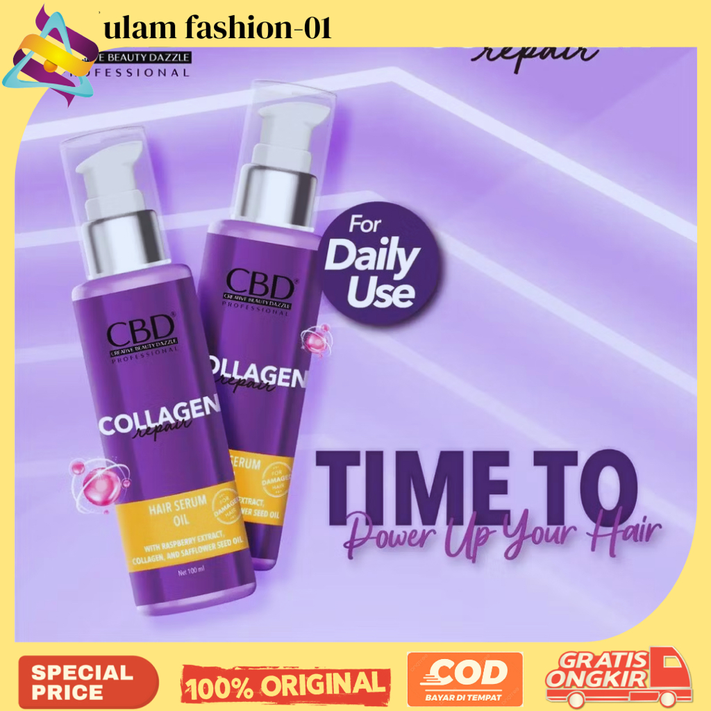 Jual CBD Collagen Repair Hair oil Serum 100ml Serum Rambut vitamin ...