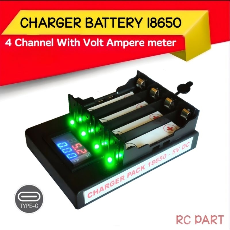 Jual Charger Battery Baterai 18650 With Volt Ampere meter | Shopee ...