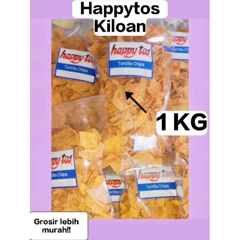 Jual Camilan Snack Happytos Tortilla Chips Kiloan 1 kg(250gr x 4 ...