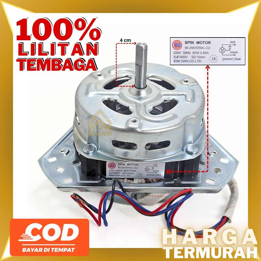 Jual DINAMO SPIN UMUM 80WATT LILITAN TEMBAGA 100% | DINAMO PENGERING MESIN CUCI UNIVERSAL ...