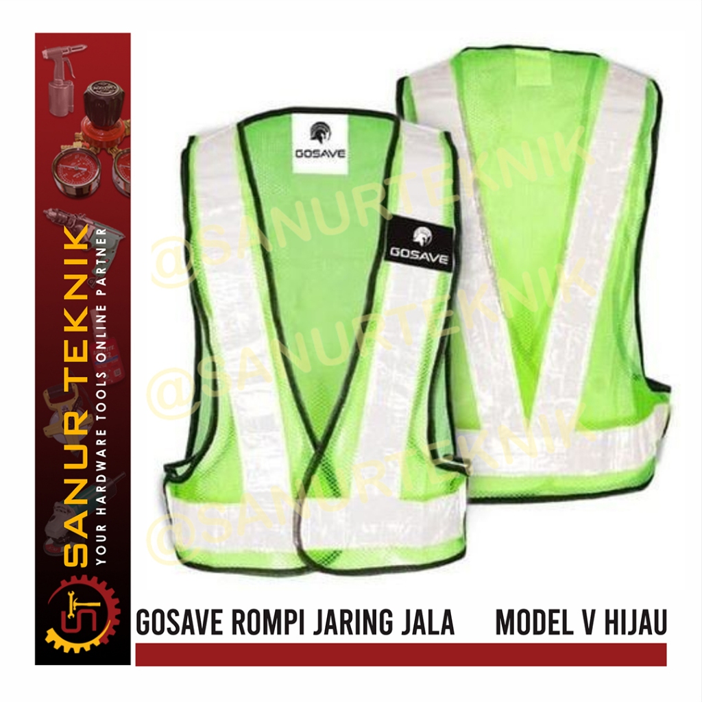 Jual GOSAVE Rompi Jaring Jala / Safety Vest / Rompi Proyek Model V ...