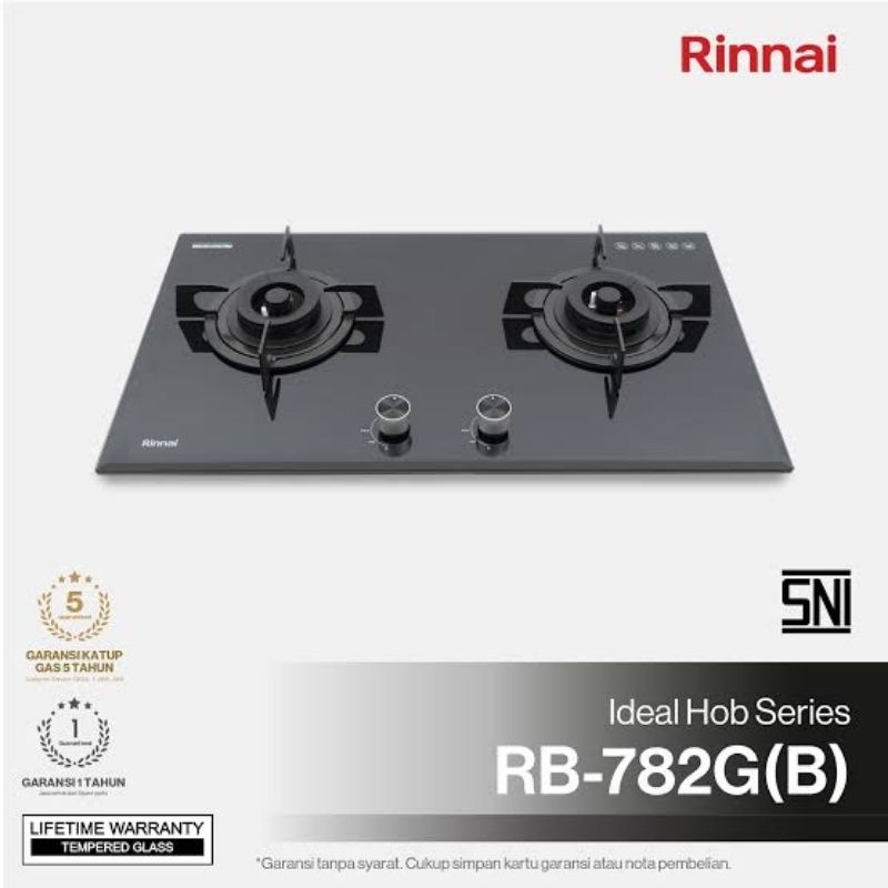 Jual RINNAI Kompor Tanam 2 Tungku Gas RB-782G (B) Tempered Glass RB 782 G | Shopee Indonesia