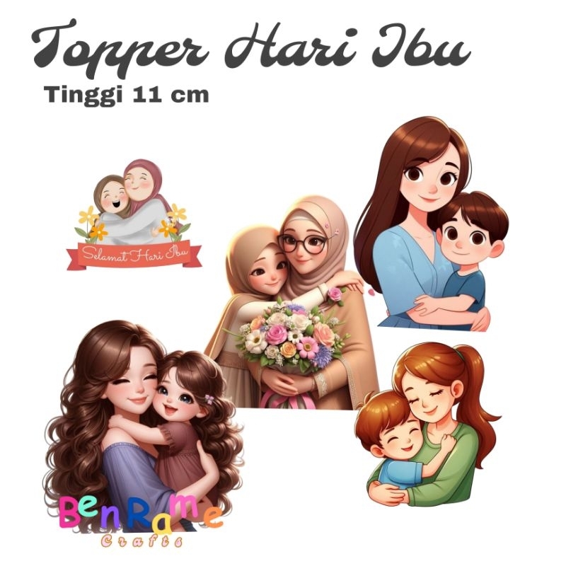 Jual Topper Hari Ibu Tinggi 11 cm BenRame Crafts | Shopee Indonesia