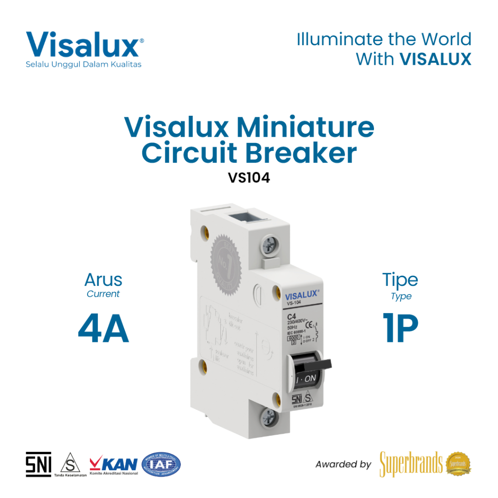Jual Visalux Miniature Circuit Breaker/MCB 4A (VS104) | Shopee Indonesia