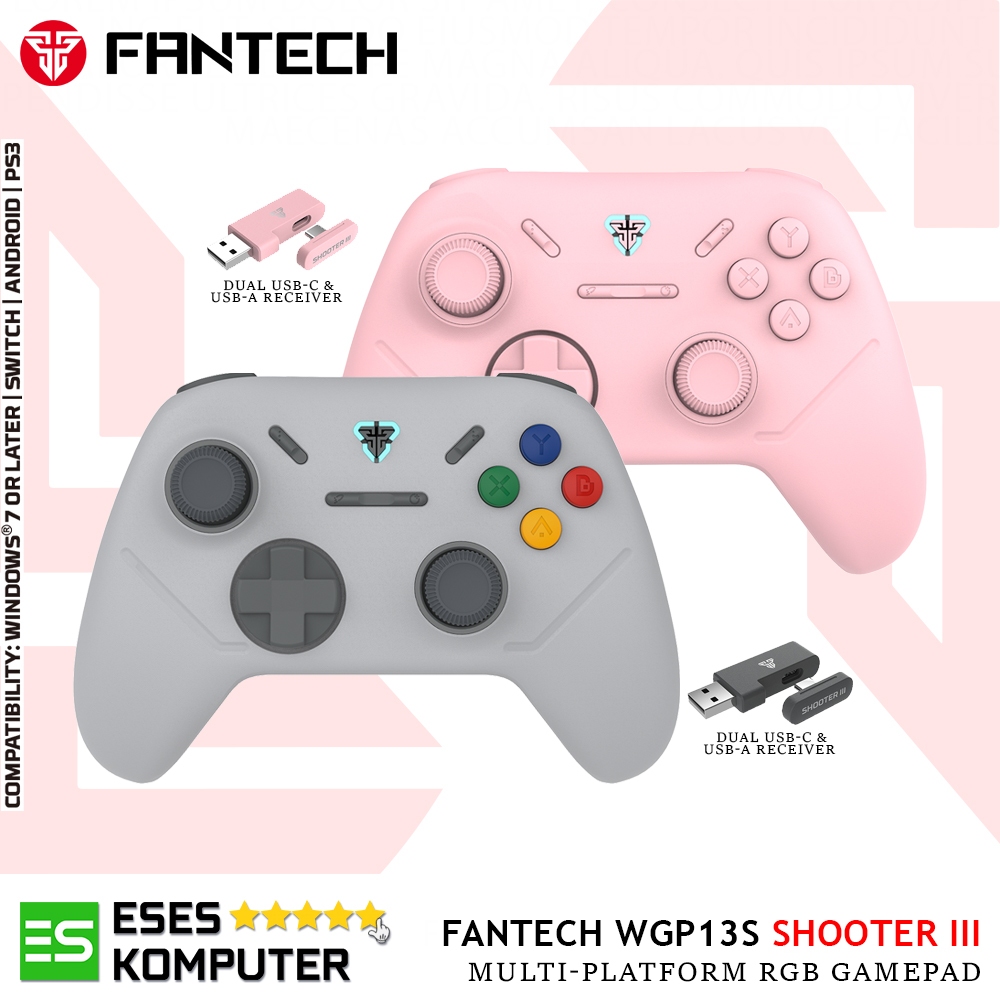 Jual Gamepad Fantech WGP13S SHOOTER III Grey / Pink | USB Type-C ...