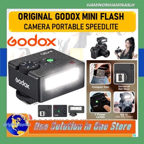 Jual Godox ORIGINAL iM30 Mini Flash Light Portable Manual Speedlite ...