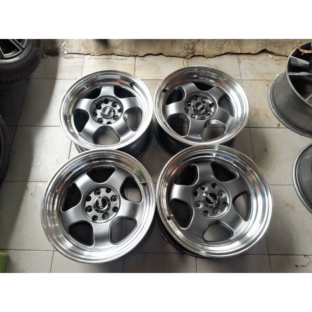 Jual VELG SEKEN COPOTAN HSR BRISKET RING 15 LEBAR 7/8 BAUT PCD 4X100 4X114 G/P BUAT VIOS YARIS ...
