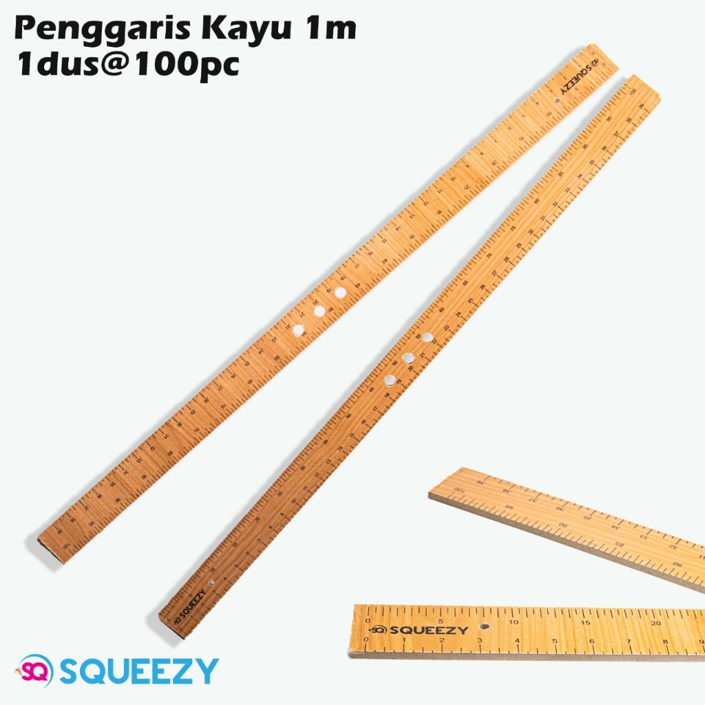 Jual penggaris kayu 1 meter / 100 cm Bahan kayu ( partikel kayu / mdf ...