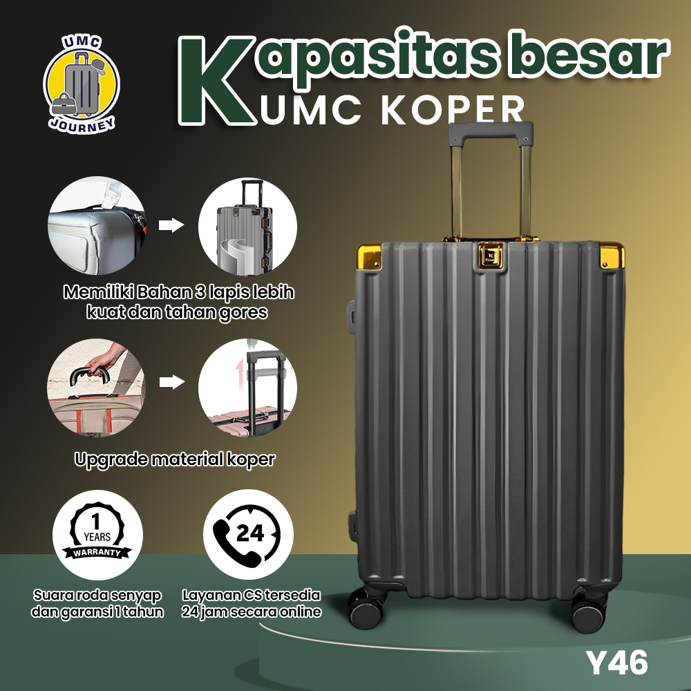 Jual UMC Koper Y46 Size 20 & 22 & 24 inch Kabin Bingkai Aluminium TSA Lock 4 Roda 360 Derajat ...