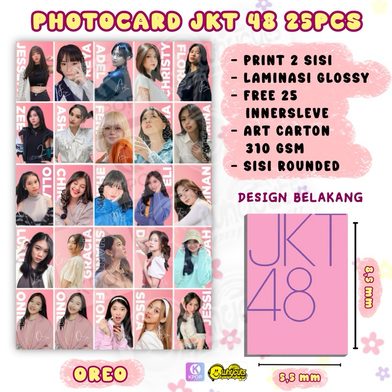 Jual PC Photocard Set Isi 25Pcs JKT 48 Oreo Print 2 sisi laminasi glossy anti air tebal tidak ...