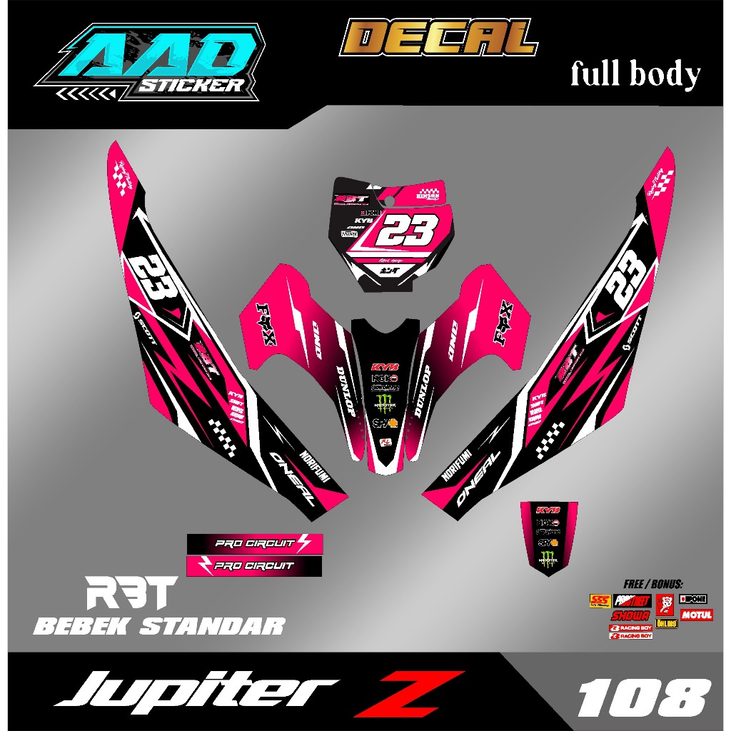 Jual STICKER DECAL MOTOR RBT JUPITER Z FULL BODY RBT BEBEK MODIF ...
