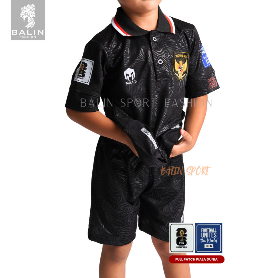 Jual Baju Jersey Bola Anak Hitam Jesey Mills Anak Usia 2-13 Tahun ...