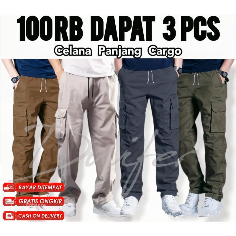 Jual [PROMO] 100K DAPAT 3-4PCS CELANA CARGO PANJANG PRIA DEWASA /CELANA PANJANG Katun Santai ...