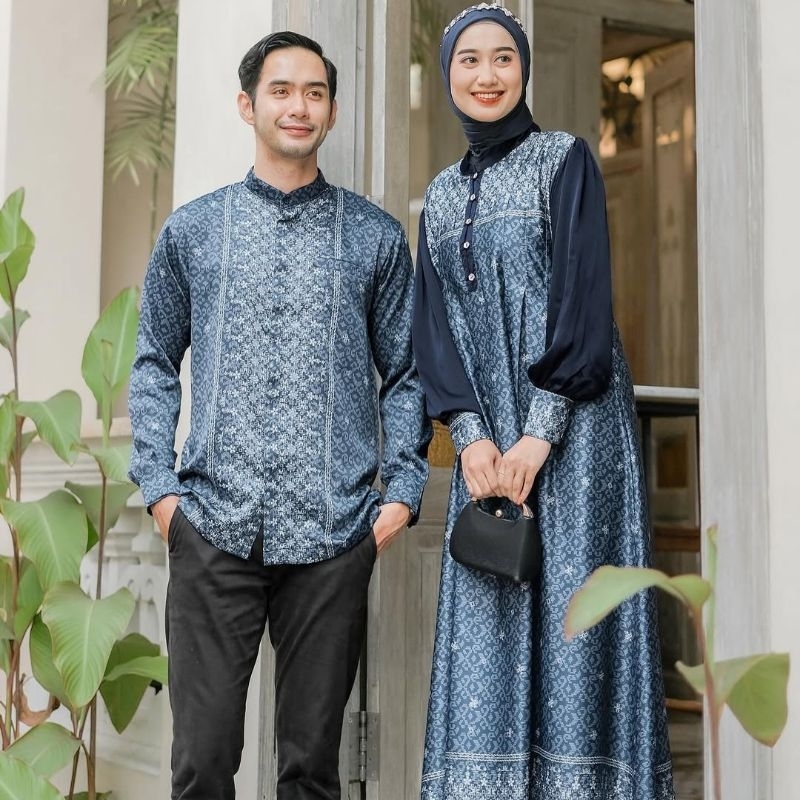 Jual Shanaya Couple Gamis Kemeja Lengan Panjang Silk Premium Baju ...