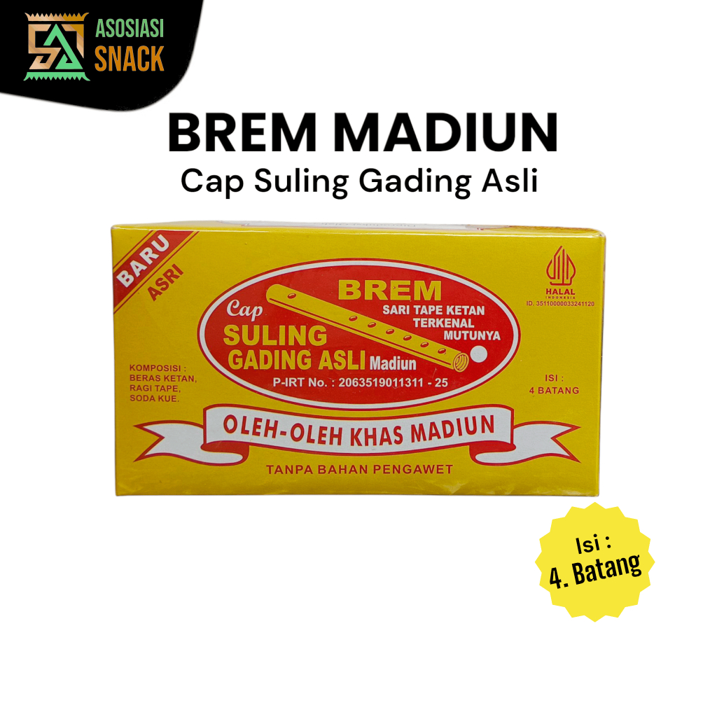 Jual BREM SULING Gading Jumbo isi 4 oleh oleh khas madiun | Shopee ...