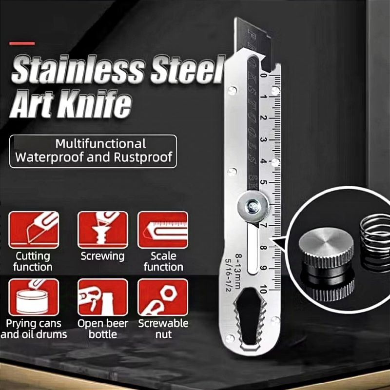 Jual Cutter Stainless 9in1 Multifungsi / Pisau Kater Tajam / Pembuka ...