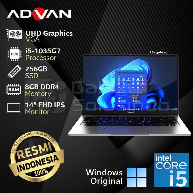 Jual ADVAN WorkPro Lite Core i5-1035G7 256GB SSD 8GB RAM FHD IPS ...