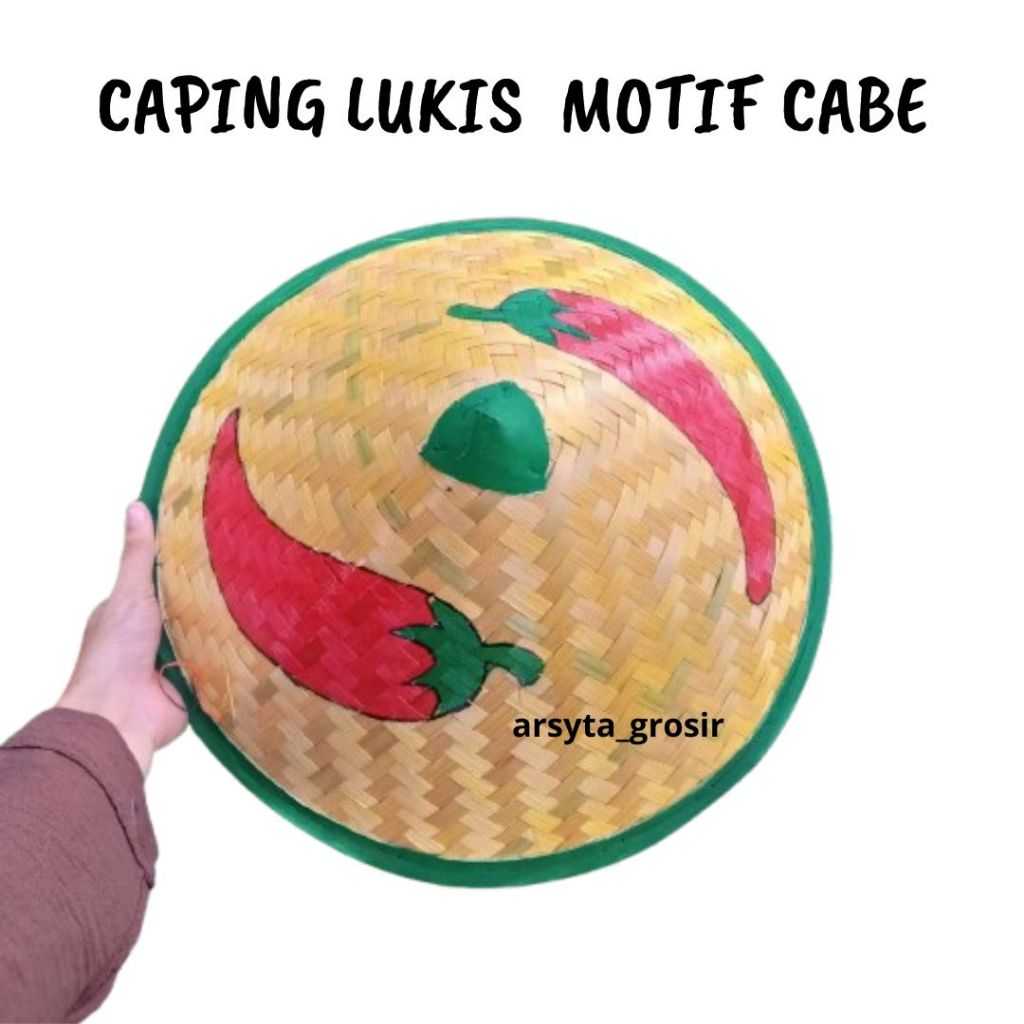 Jual CAPING LUKIS MOTIF CABAI / TOPI CAPING HIAS UNTUK ANAK-DEWASA ...