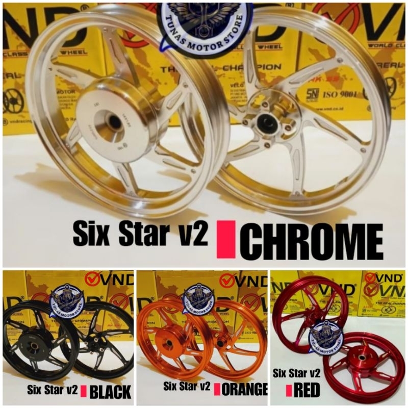 Jual VELG VND SIX STAR V2 VARIO 125,150 SCOOPY BEAT GENIO MIO VELG SIX STAR V2 MIO SPORTY MIO M3 ...