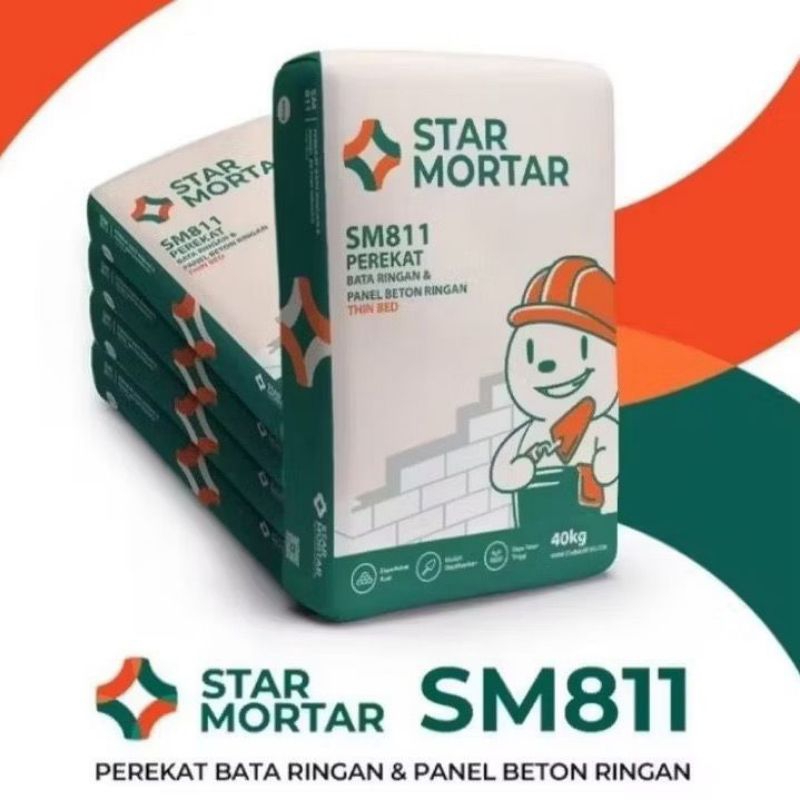 Jual SEMEN STAR MORTAR PEREKAT BATA RINGAN HEBEL 40 KG | Shopee Indonesia