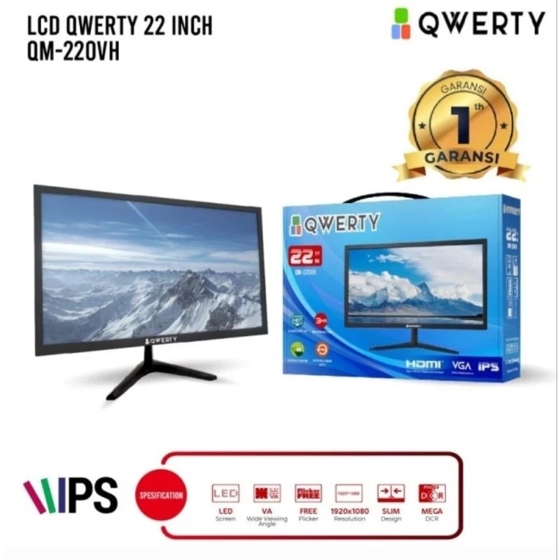 Jual MONITOR LED QWERTY 22" / 21.5" inch QM-220VH (VGA HDMI) LED CCTV ...