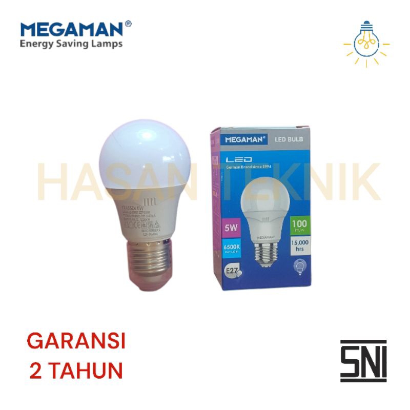 Jual MEGAMAN Lampu LED 5W A-bulb 6500K(cahaya putih) | Shopee Indonesia
