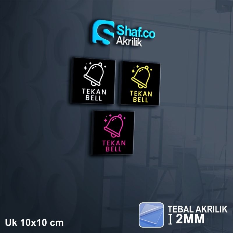 Jual AKRILIK SIGN BOARD TEKAN BELL // ACRYLIC // RAMBU-RAMBU // 2MM ...