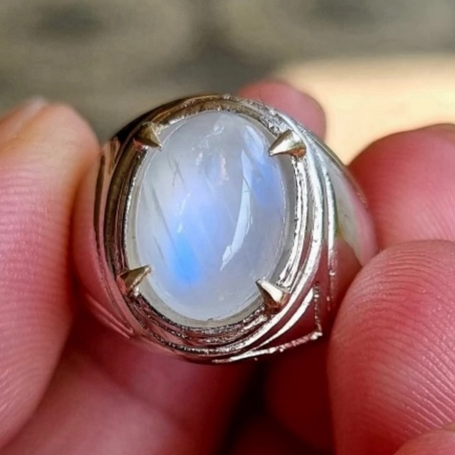 Jual Batu Cincin Natural Biduri bulan Air Lait Klep Biru Asli - NATURAL ...