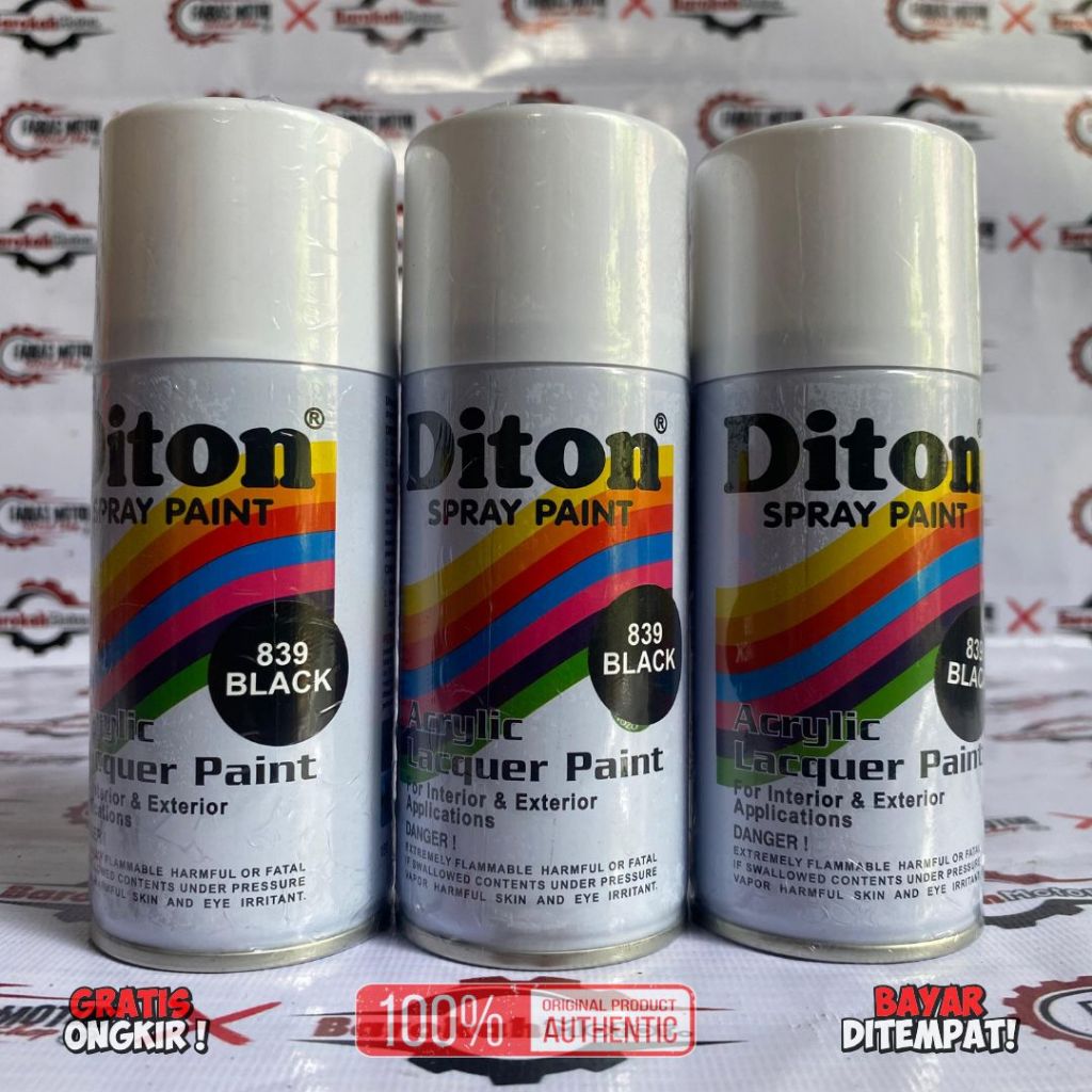 Jual CAT SEMPROT DITON SPRAY PAINT WARNA BLACK HITAM 150 CC (839 ...