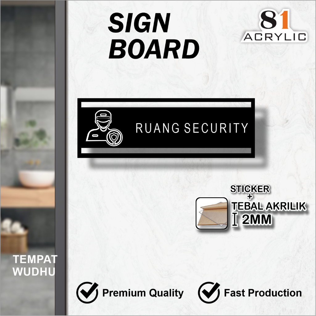 Jual 81 Acrylic Sign Board Ruang Security | Shopee Indonesia