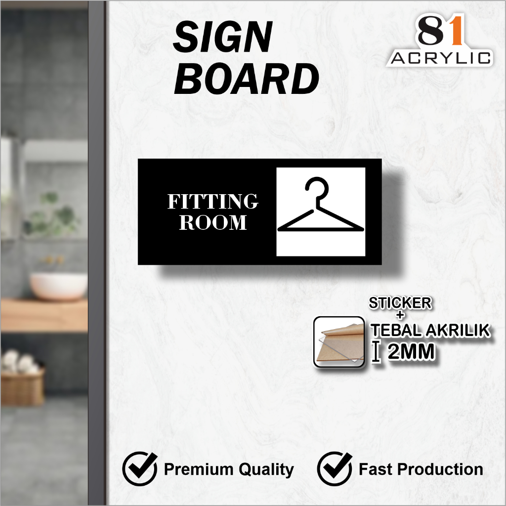 Jual 81 Acrylic Sign Board Fitting Room | Shopee Indonesia