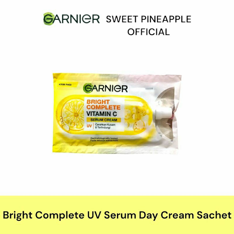 Jual Garnier Bright Complete Vitamin C Serum Cream 7.5ml (Krim Siang) | Shopee Indonesia