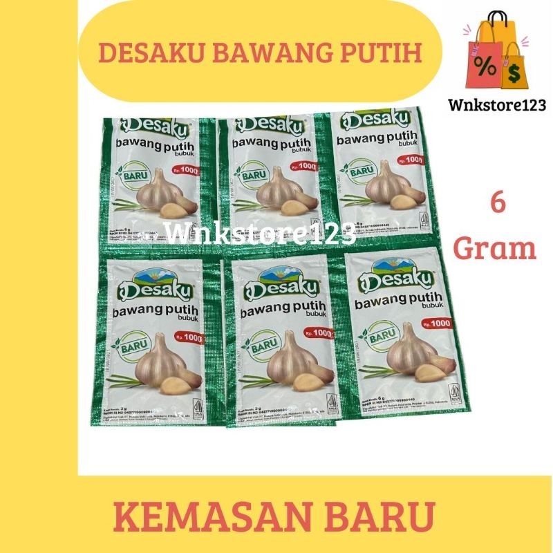 Jual Desaku bawang putih bubuk 1renceng(12sachet) bumbu masak instan 6gram | Shopee Indonesia