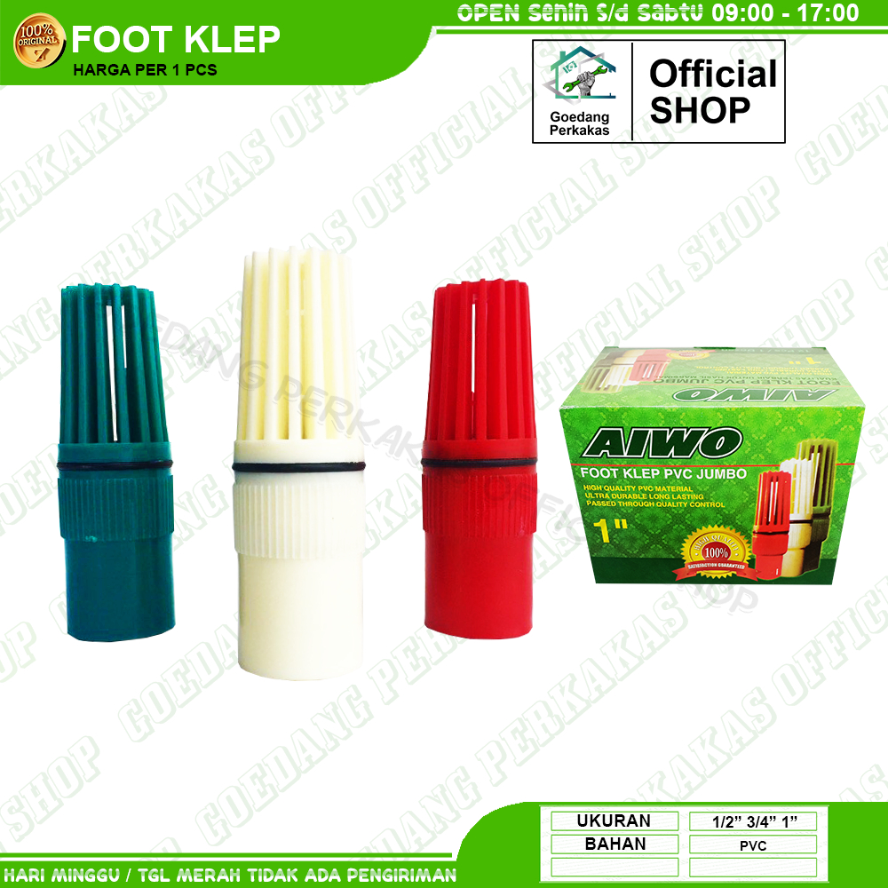 Jual Foot Klep Jumbo PVC Aiwo 1/2 3/4 1 Inch / Saringan Pipa Footklep ...