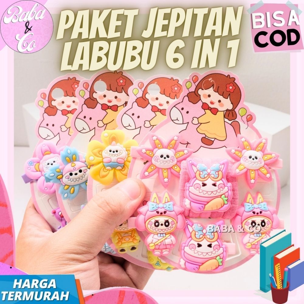 Jual JEPITAN LABUBU 6 IN 1 KARET RAMBUT LABUBU + JEPITAN LABUBU LUCU ...