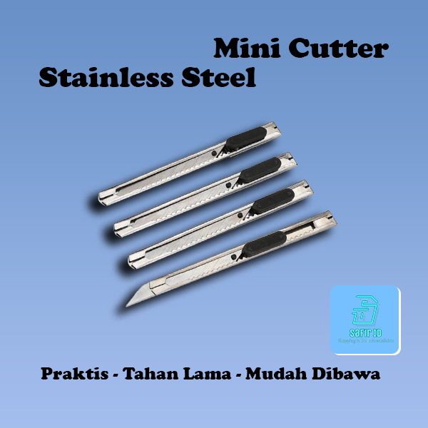 Jual Cutter Mini Stainless Steel/Kater Kecil Stainless Steel/Cutter ...