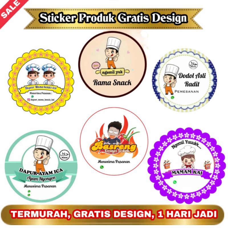 Jual (MINIMAL ORDER 100 PCS) STIKER PRODUK KEMASAN MAKANAN , CEMILAN ...