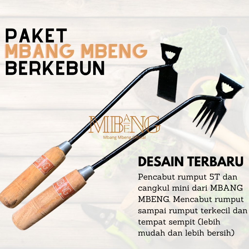 Jual Paket berkebun MBANG MBENG 2 pcs pencabut rumput halaman 5T / gigi ...