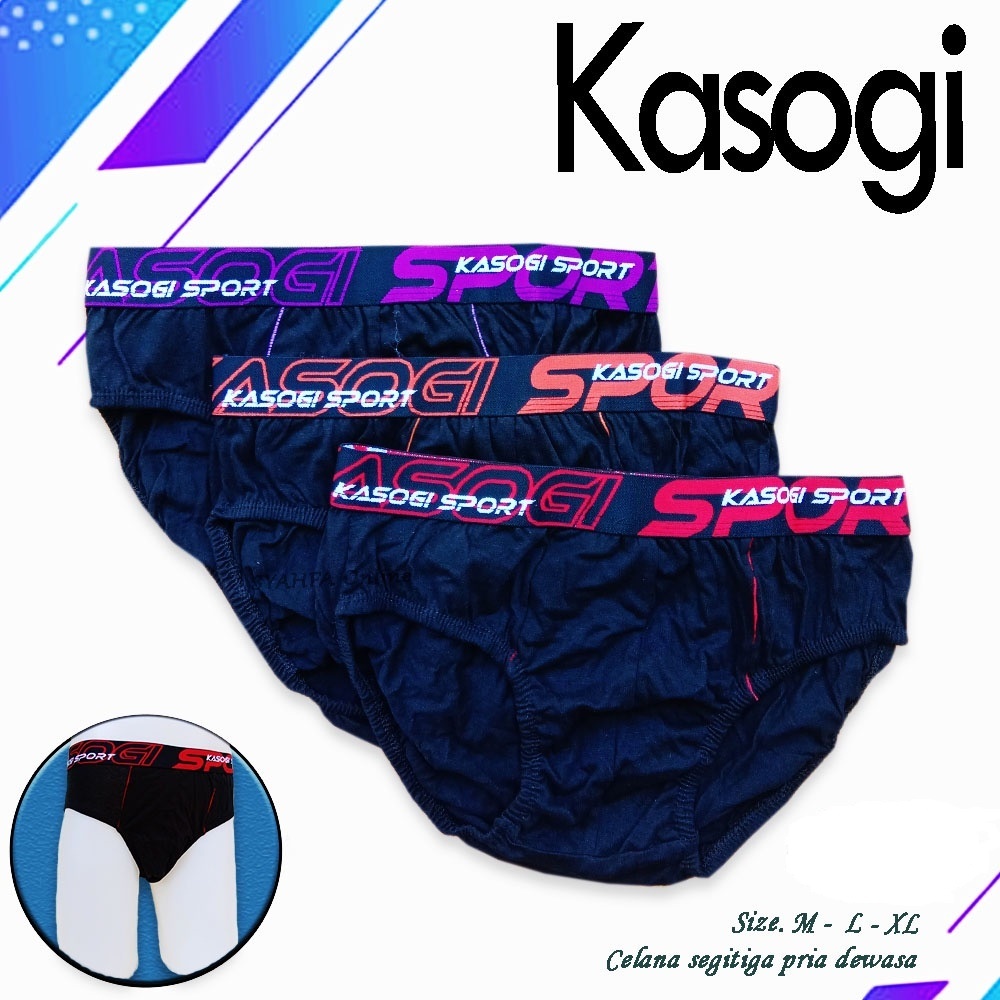 Jual 3pcs Kasogi Sport Celana Dalam Pria/ Kasogi Celana Dalam Pria M-L ...