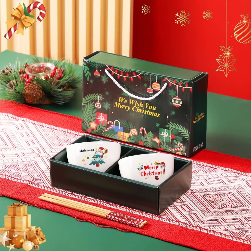 Jual CHRISTMAS Mangkok Set Japanese Parsel / Mangkok Japanese Bowl Set ...