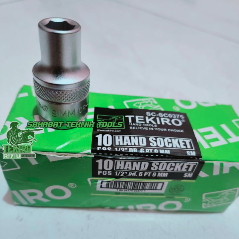 Jual Tekiro Mata Kunci Shock Ukuran 9 mm SQ 1/2" Inch Dr 6 Pt or 12 Pt | Shopee Indonesia