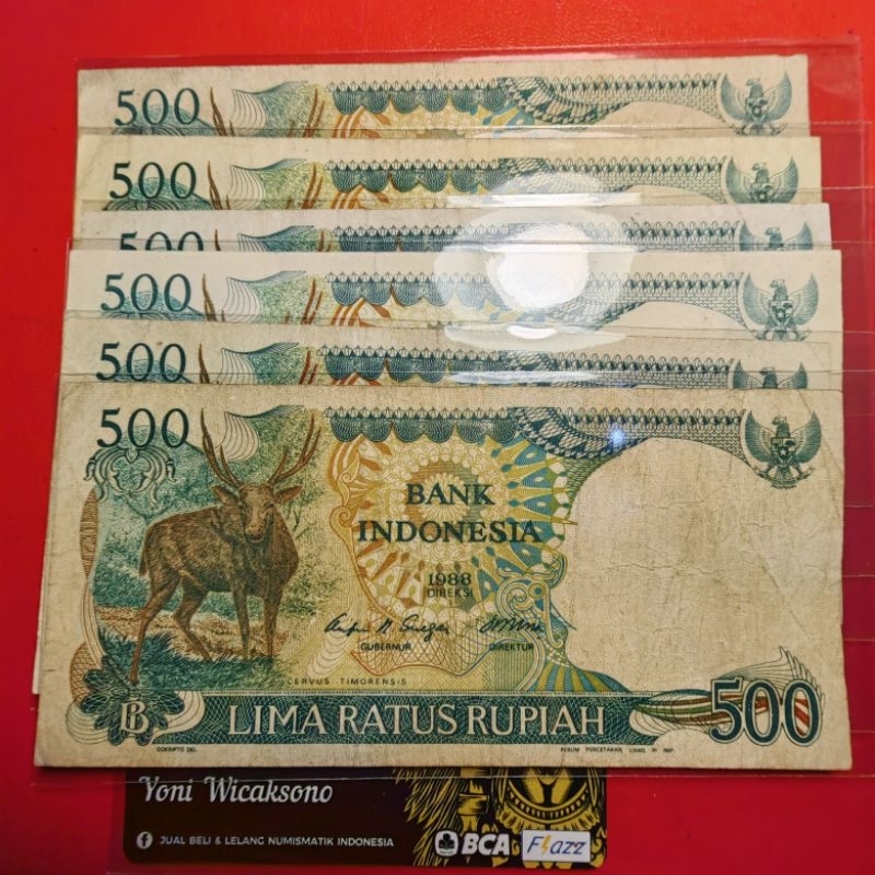 Jual 500 rupiah tahun 1988 seri kijang rusa utuh ASLI | Shopee Indonesia