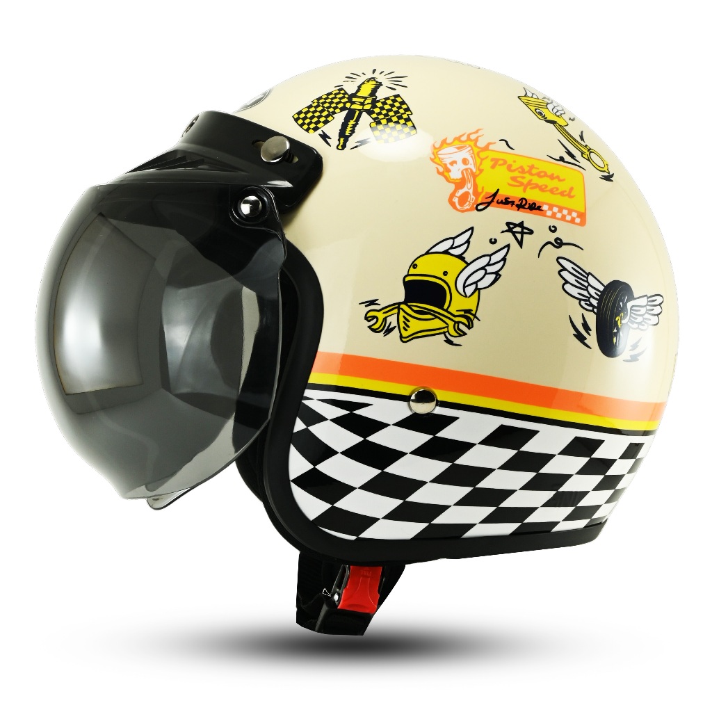 Jual Helm Retro Rsix Oscar Motif Keren 2024 Pria Wanita Motorcycle SNI ...