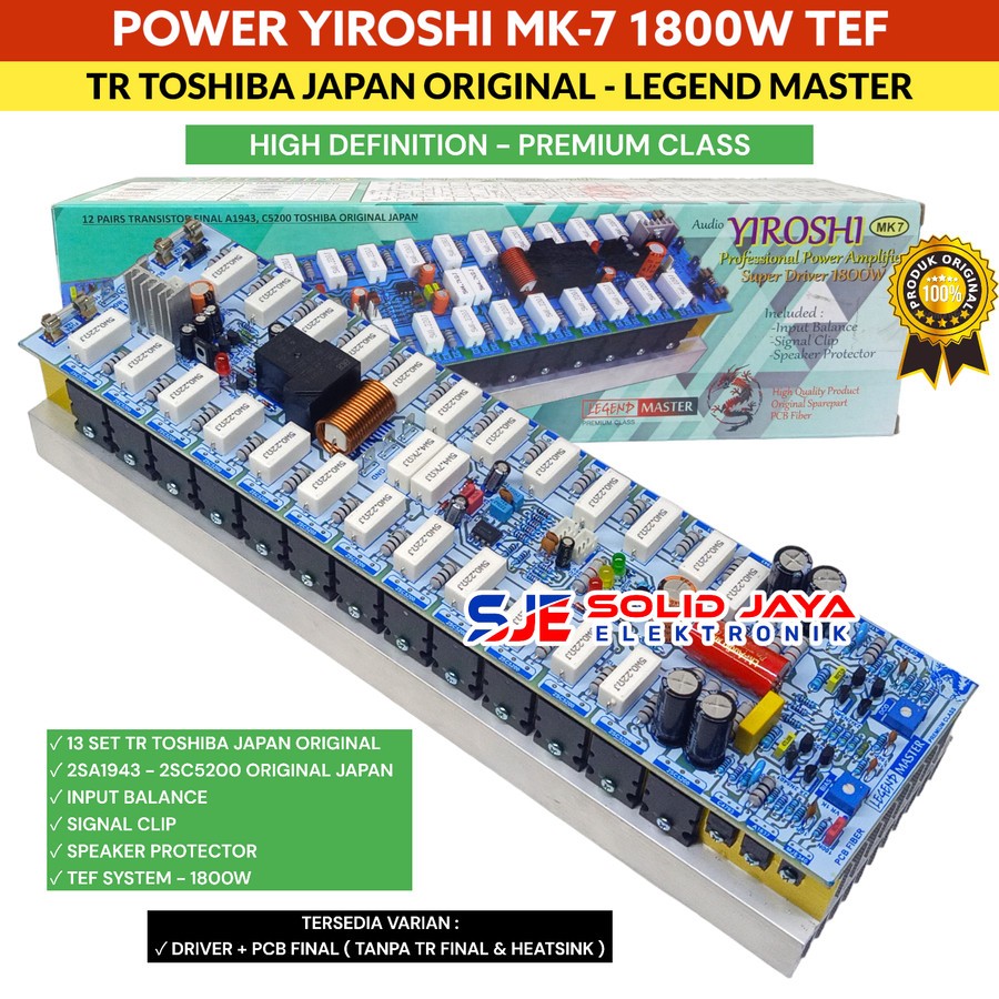Jual KIT POWER YIROSHI MK7 MK 7 MK-7 1800W PLUS TRANSISTOR TR FINAL TOSHIBA 2SA1943 2SC5200 ASLI ...