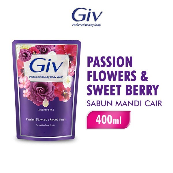 Jual Giv Sabun Cair Passion Flower & Sweet Berry Ungu 400 mL | Shopee ...