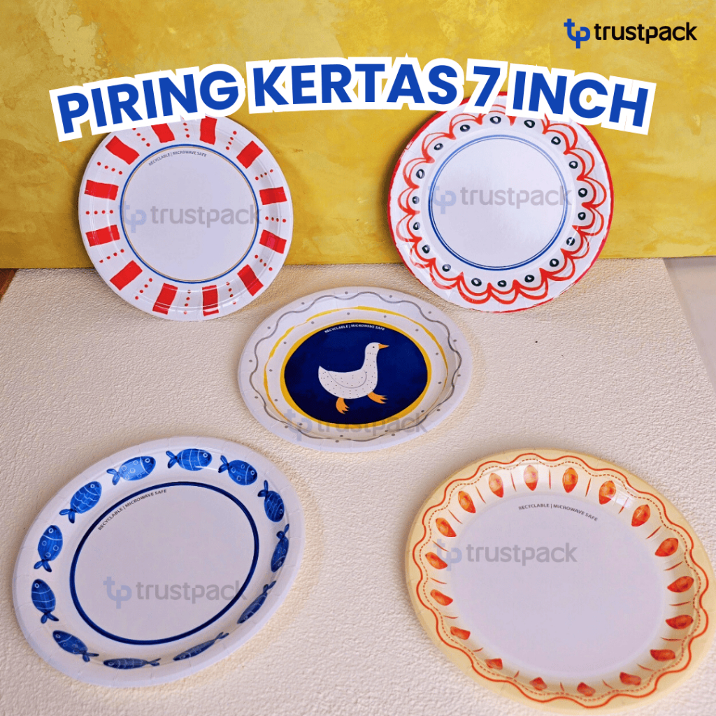 Jual ISI 50 PCS - PIRING MAKAN KERTAS 7 INCH PAPER PLATE MOTIF PIRING ...