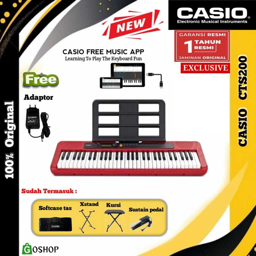 Jual Keyboard Casio CTS200 Keyboard CTS 200 / CT-S200 / CTS-200 Slim ...