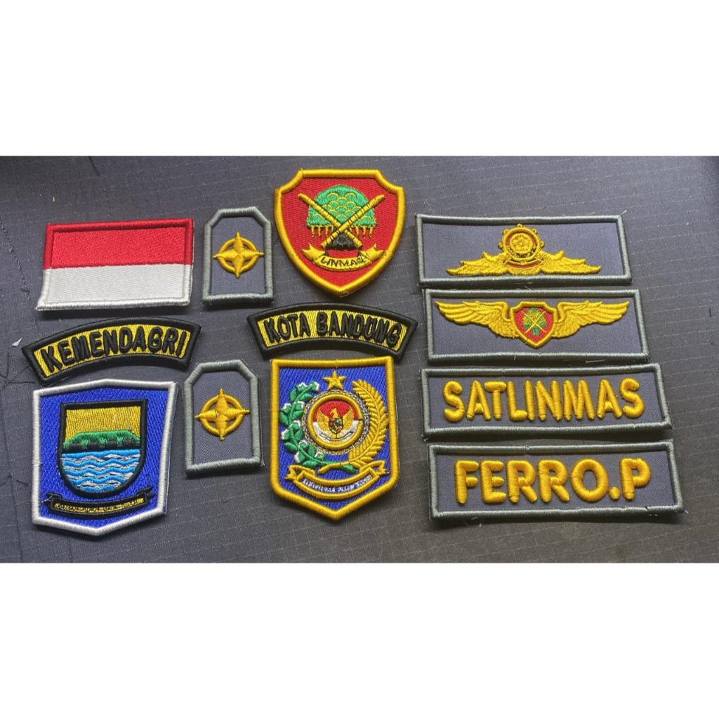 Jual BORDIR LINMAS TIMBUL 3D TERBARU DASAR ABU SESUAI PERMENDAGRI NO 11 ...