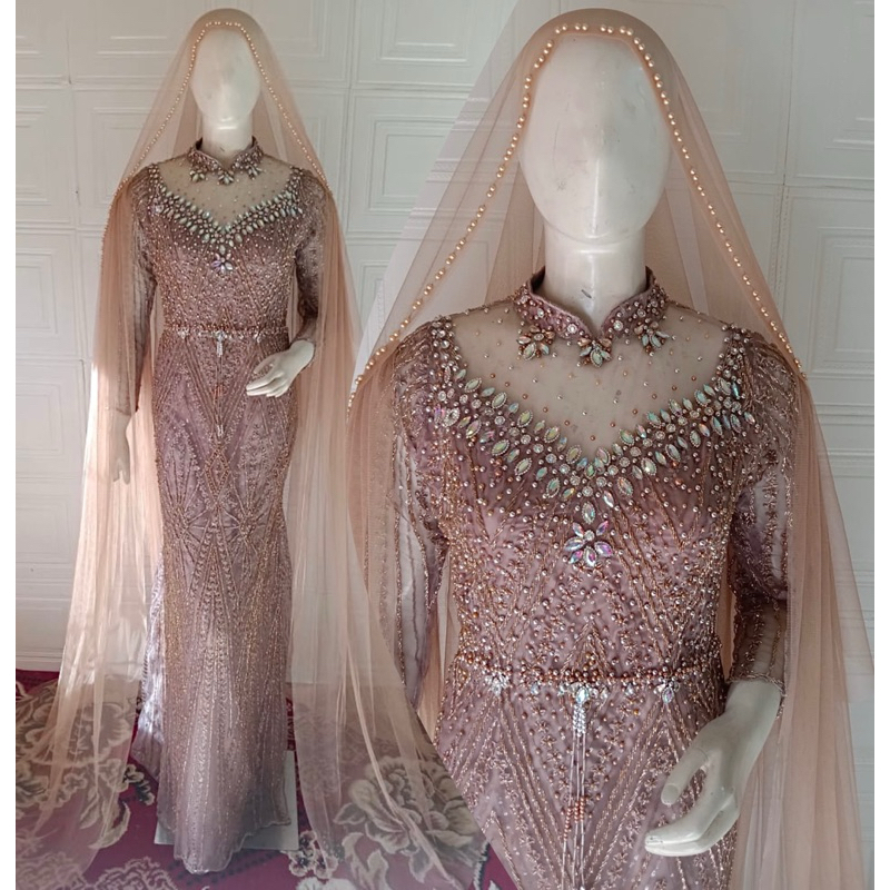 Jual Gaun Slim / Slim Dress Milo Full Payet | Shopee Indonesia